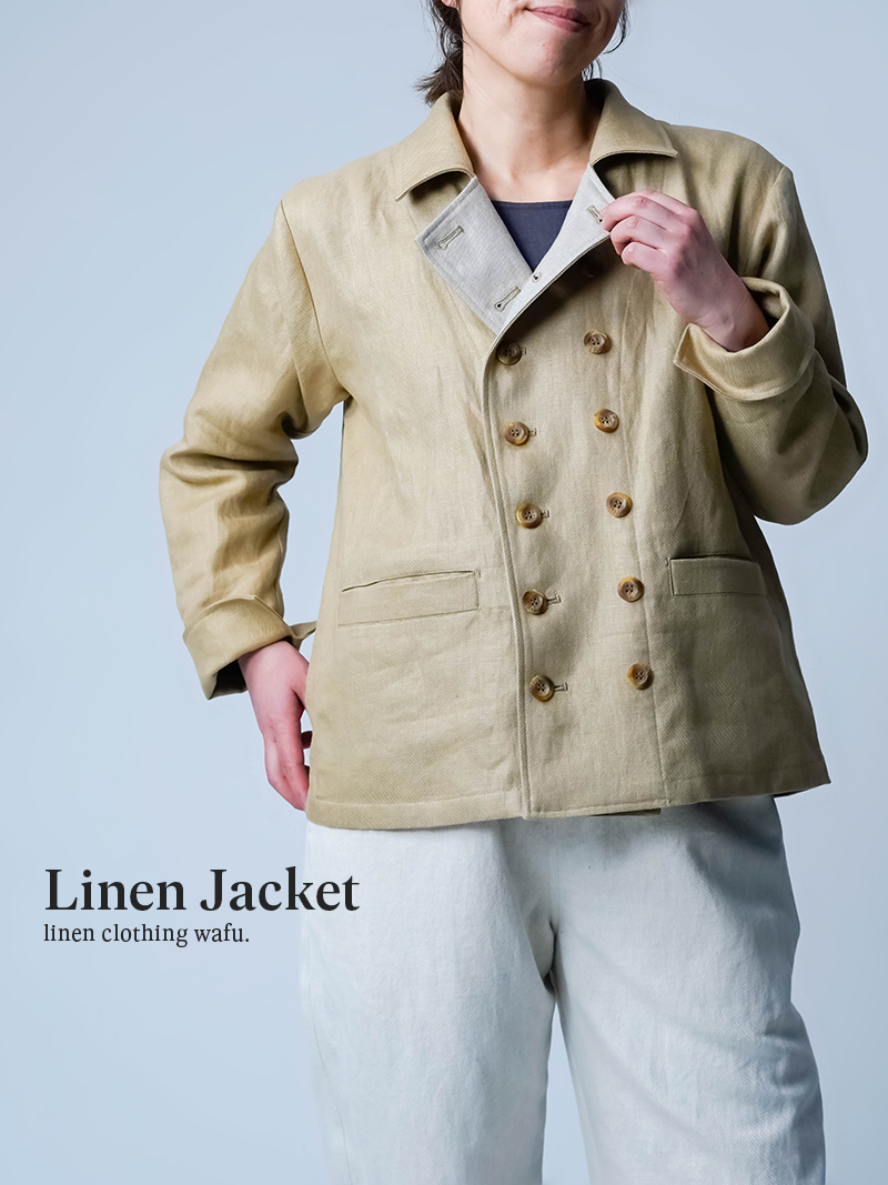 【リネンジャケット】タイトル ／ ハニープラス×フラックスプラス h024c-hny3