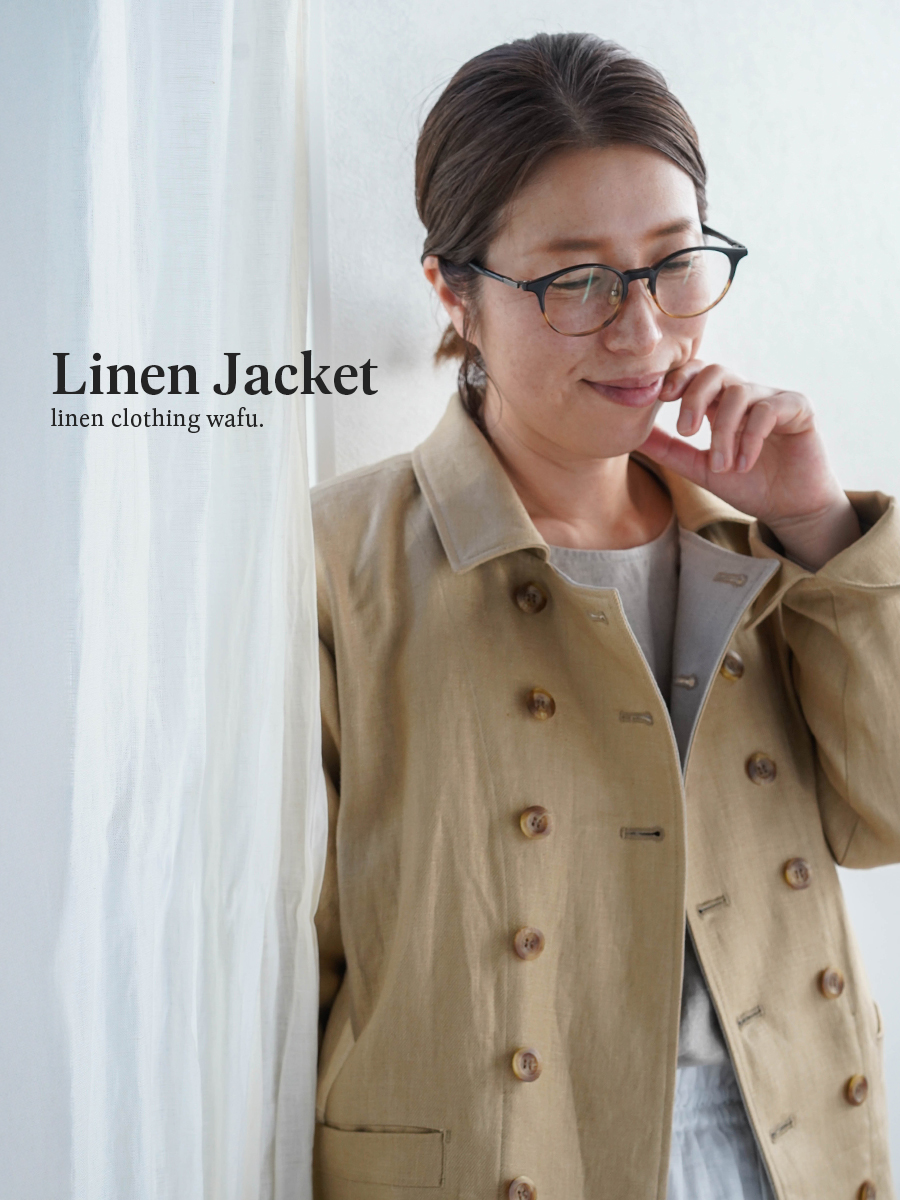 【リネンジャケット】タイトル ／ ハニープラス×フラックスプラス h024c-hny3