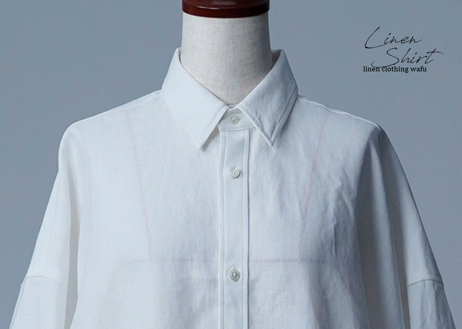 【訳あり作品】リネン ビッグシャツ / 白色 sample-a1026
