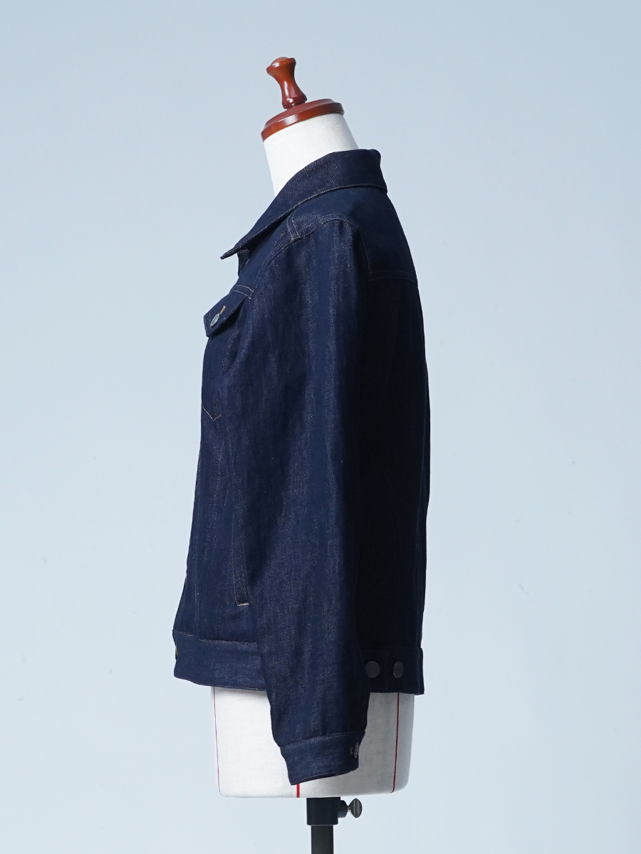 【サンプル作品/Sサイズ】リネンデニム type3 Gジャン / ダークインディゴ sample-c0030